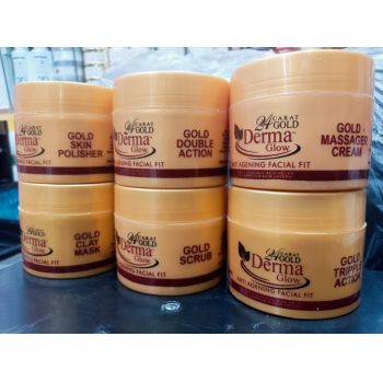Derma Glow Gold Facial 24 K Gold Glow Professional 6Step Facial Kit ...