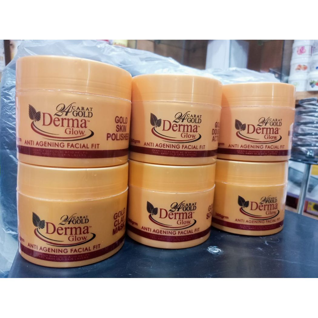 Derma Glow Gold Facial 24 K Gold Glow Professional 6Step Facial Kit ...