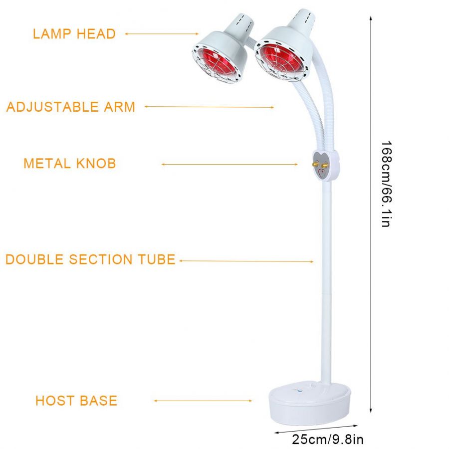 Double Head Adjustable Infrared Light Heating Therapy Floor Stand ...